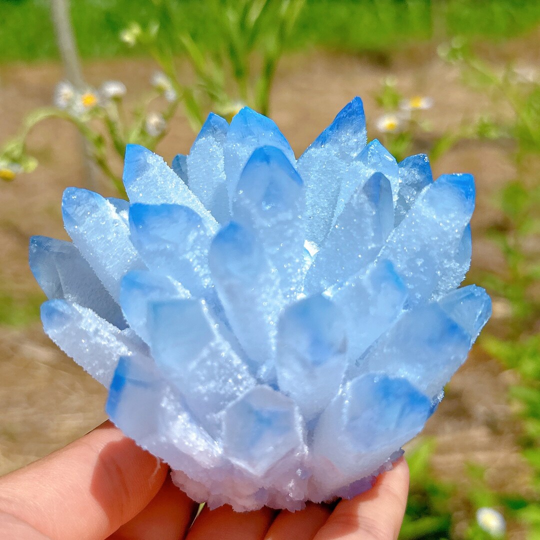 400G Blue Ghost Phantom Quartz Crystal Cluster Raw Quartz Crystal ...