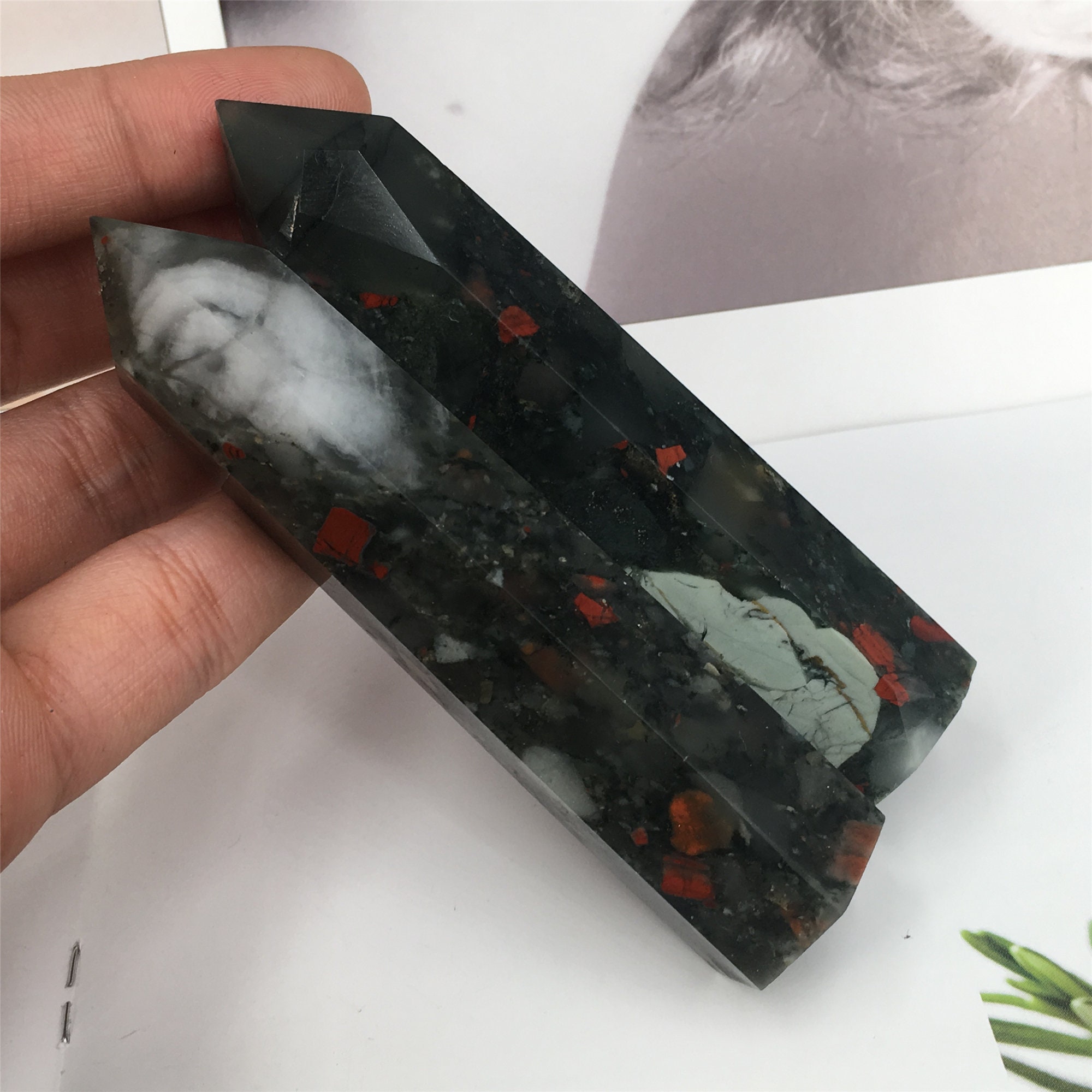 1pc Natural Blood Stone Quartz Crystal ObeliskQuartz | Etsy