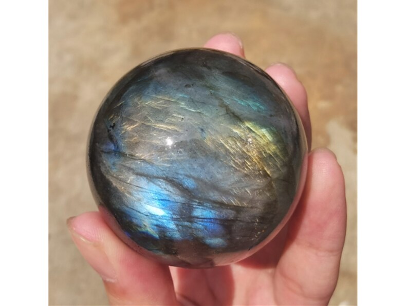 1PC Natural Labradorite Quartz Ballquartz Crystal Spherehome - Etsy