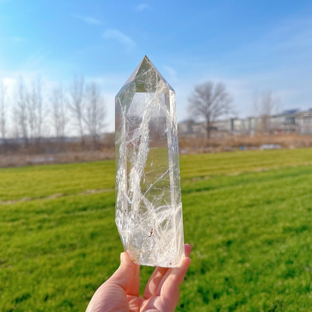 Natural Clear Quartz Obelisk,big Quartz Crystal Wand Piont,crystal ...