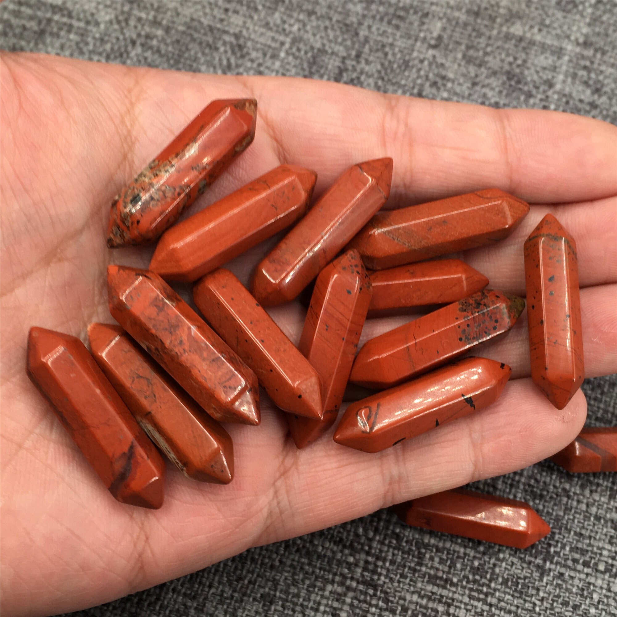 20pcs Natural Red Jasper Quartz Crystal Double PointedCrystal | Etsy