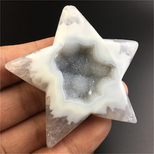 1PC 2 Natural Geode Agate Star,quartz Crystal Star,home Decoration ...