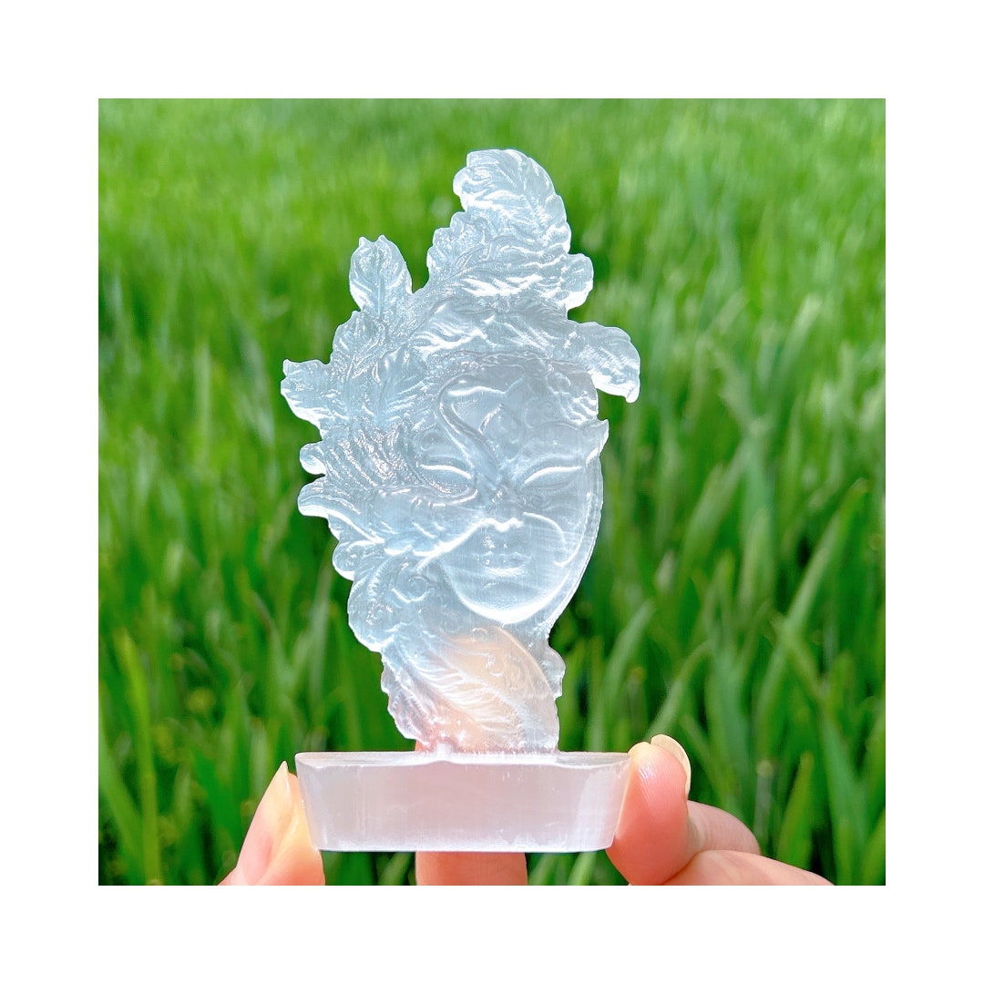 Selenite Angel Goddess Carving,selenite Goddess,girl Statue, Spar Satin ...