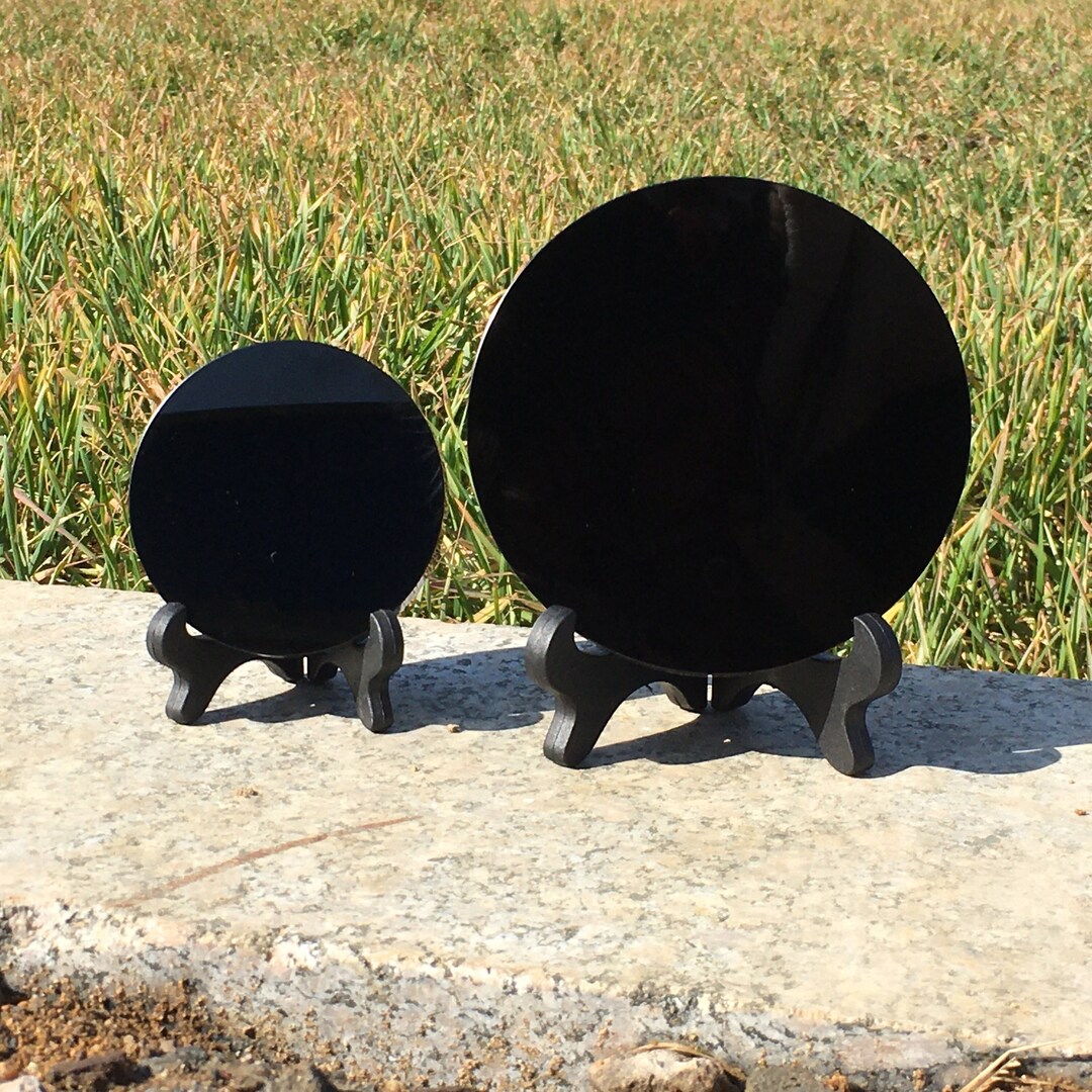 Crystal Scrying Mirror,obsidian Wafer,black Obsidian Mirror,crystal ...