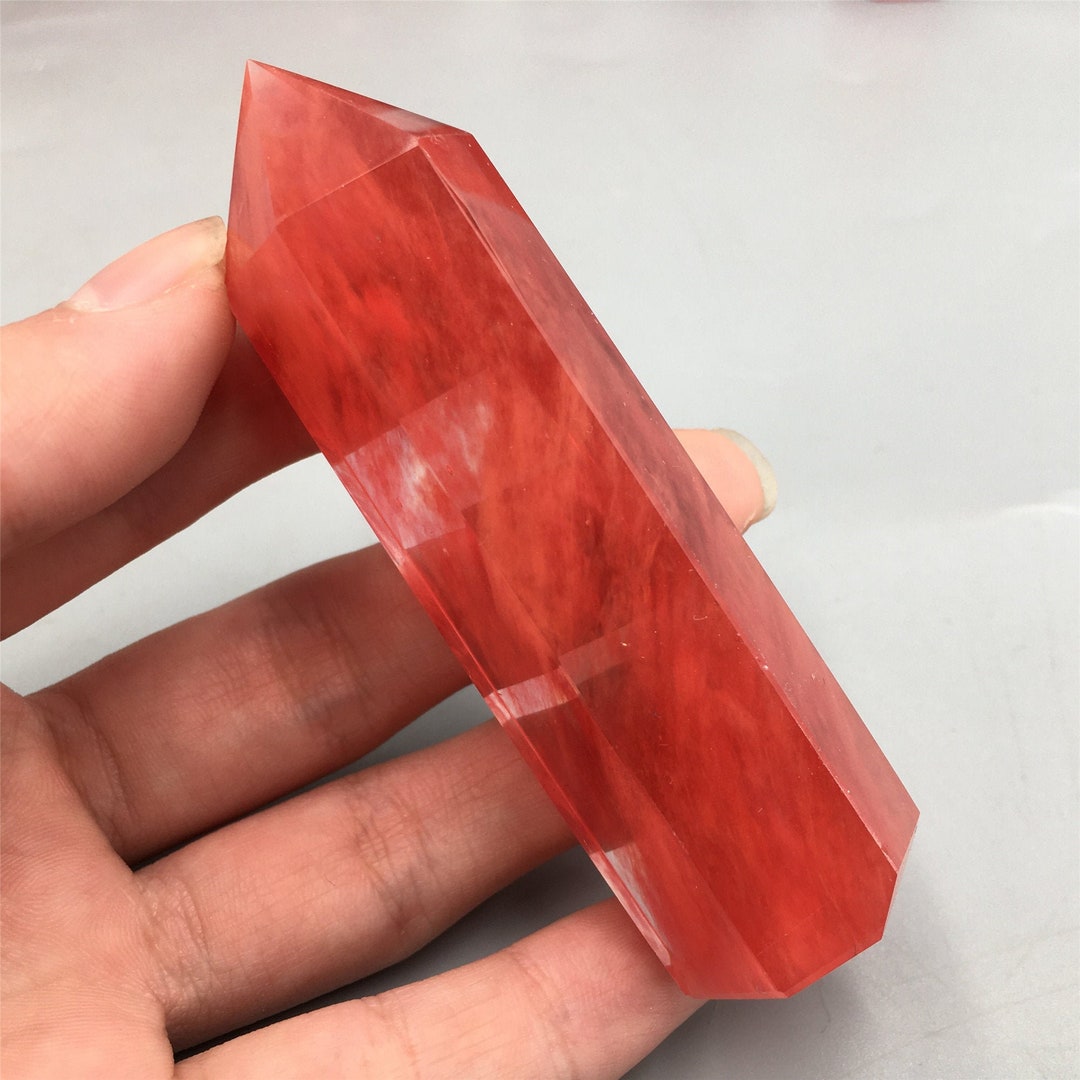 70g Red Smelting Stone Quartz Crystal Obeliskquartz Wand - Etsy