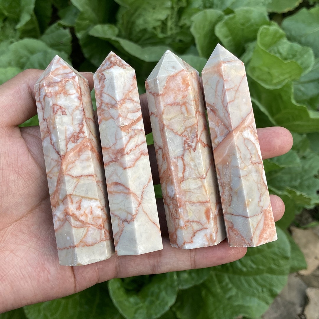 70MM Natural Red Network Stone Obelisk,crystal Obelisk,quartz Piont ...