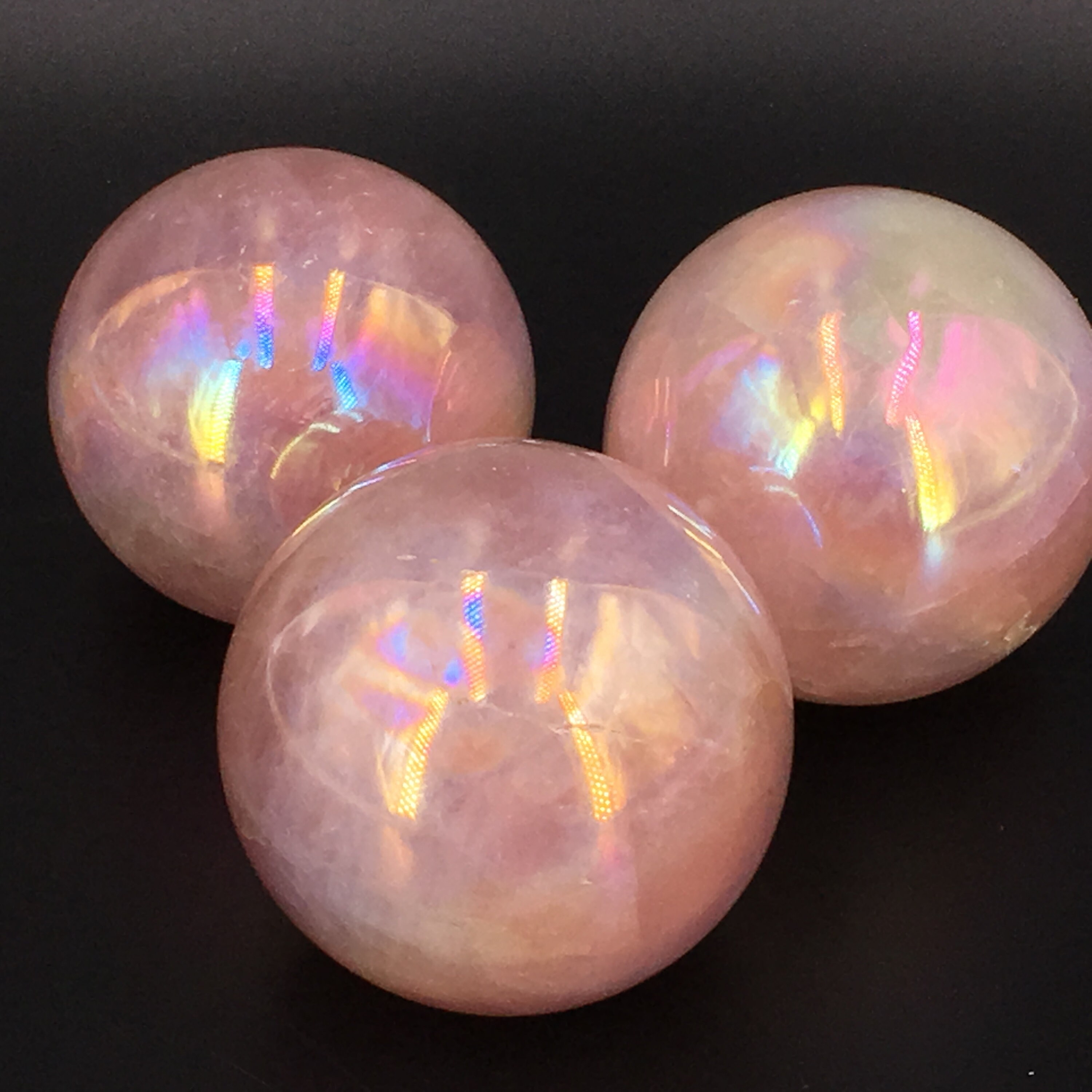 Titanium Rainbow Aura Rose Quartz Ballquartz Crystal - Etsy