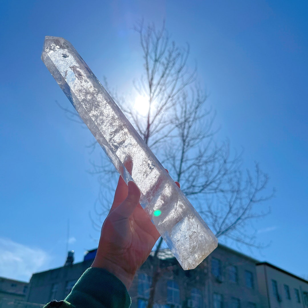 Natural Clear Quartz Obelisk,big Quartz Crystal Wand Piont,crystal ...