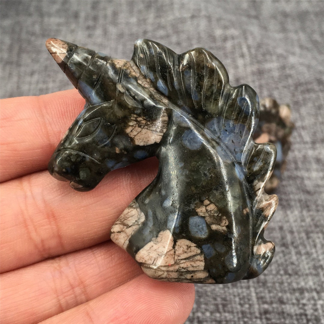 2 Natural Llanite Quartz Unicorn,quartz Crystal Animal,home Decoration ...