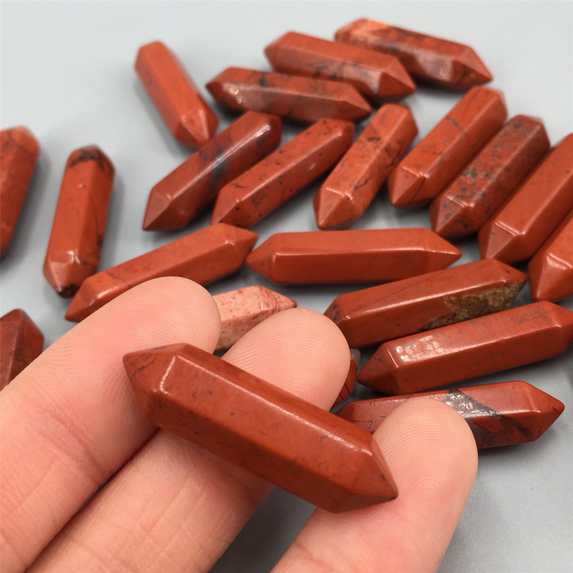 20pcs Natural Red Jasper Quartz Crystal Double PointedCrystal | Etsy