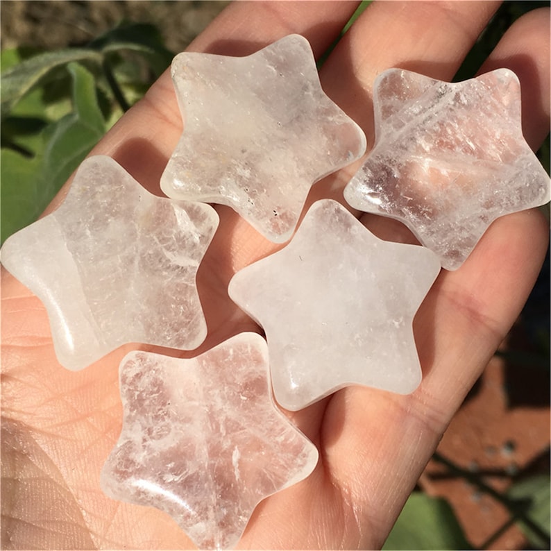 5pcs Natural Clear Quartz Starquartz Crystal Starmini - Etsy