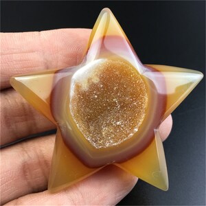 1PC 2 Natural Geode Agate Star,quartz Crystal Star,home Decoration ...