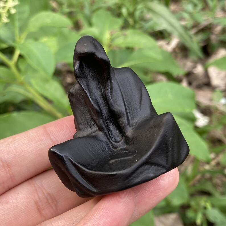 1PC 2 Natural Obsidian Menhand Carving Crystal - Etsy