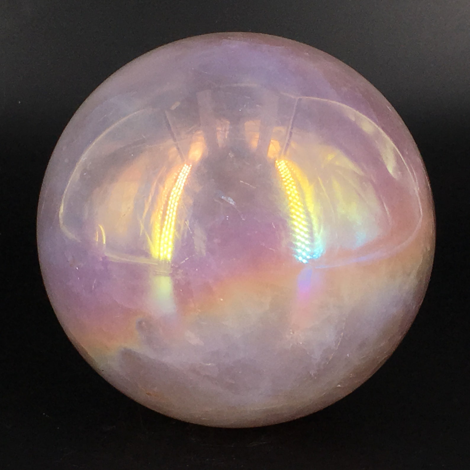 Titanium Rainbow Aura Rose Quartz Ballquartz Crystal - Etsy
