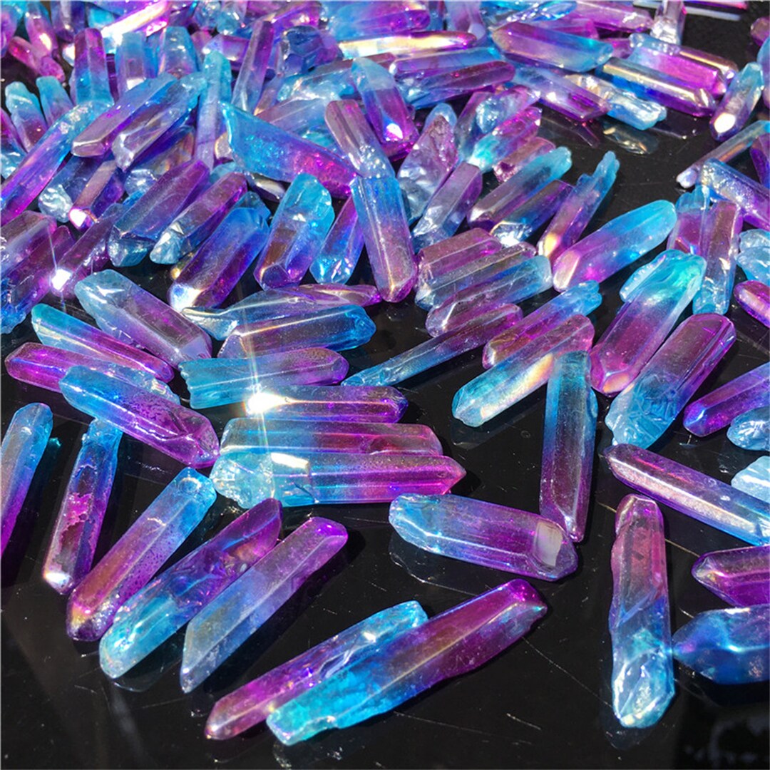 Natural Colour Crystal Titanium Coating Quartzcrystal - Etsy