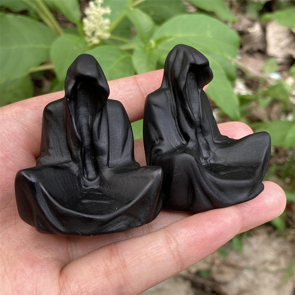 1PC 2 Natural Obsidian Menhand Carving Crystal - Etsy