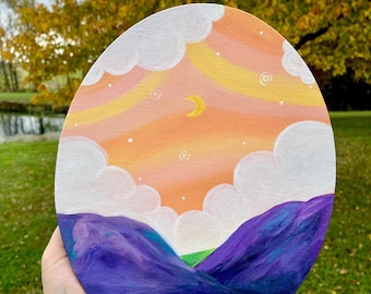 Oval Canvas Painting | Etsy