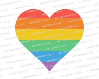 Rainbow heart svg | Etsy