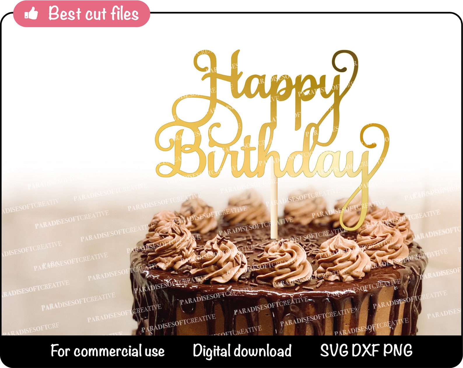 Brithday Cake Topper SVG, Happy Birthday Topper SVG, Happy Birthday ...