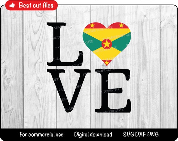 Love Grenada SVG Grenada Flag SVG Grenada Heart Svg Grenada | Etsy