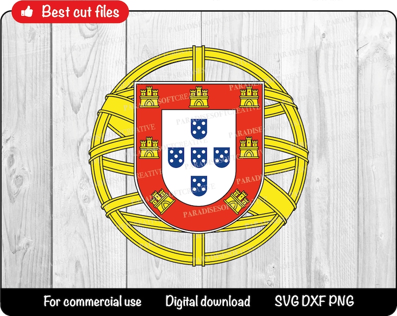 Portugal SVG, Portuguese SVG, Portugal Coat of Arms DXF, Portuguese ...
