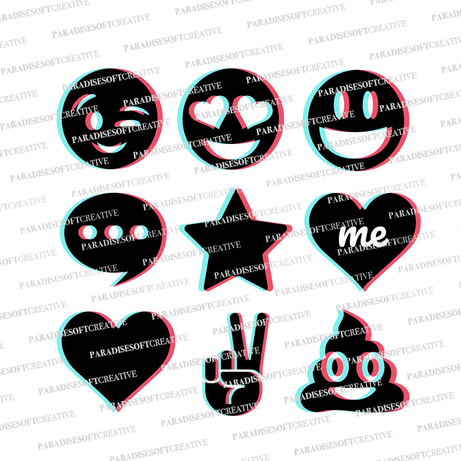 Bundle Icons SVG, Icons SVG, Emoji SVG, Emoji Vector, Digital File - Etsy