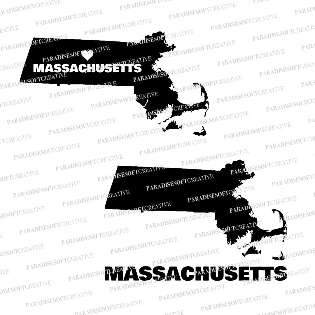 Massachusetts SVG, Massachusetts Shape State, Massachusetts Silhouette ...