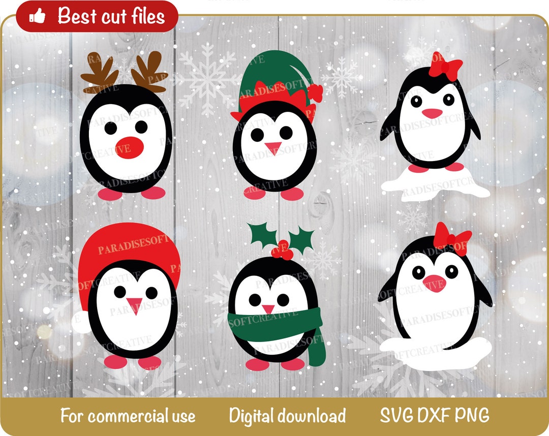 Christmas Penguins Bundle Svg, Holiday Penguins, Cute Penguin SVG ...