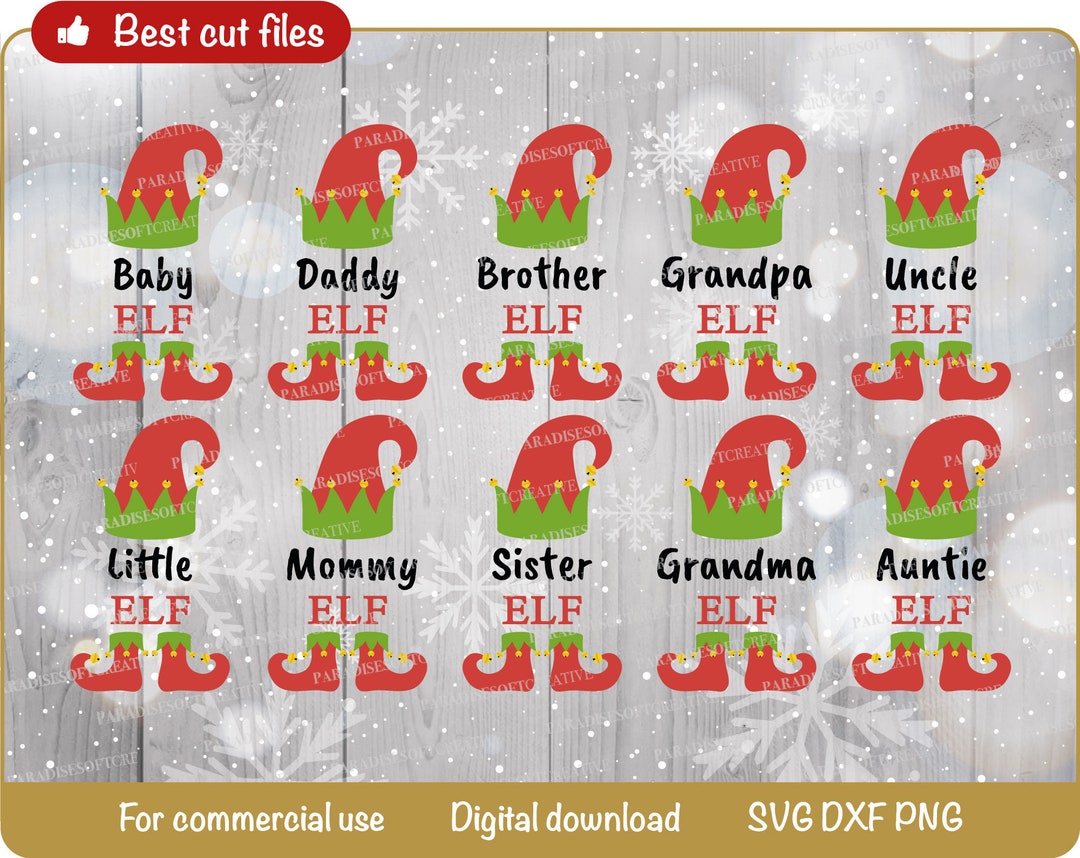 Elf Svg, Elf Family SVG, Christmas SVG, Christmas Shirt Design, Daddy ...