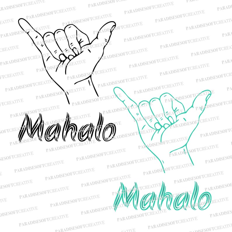 Mahalo Svg, Mahalo Hand Svg, Shaka Sign SVG, Shaka Brah SVG, Hang Loose ...