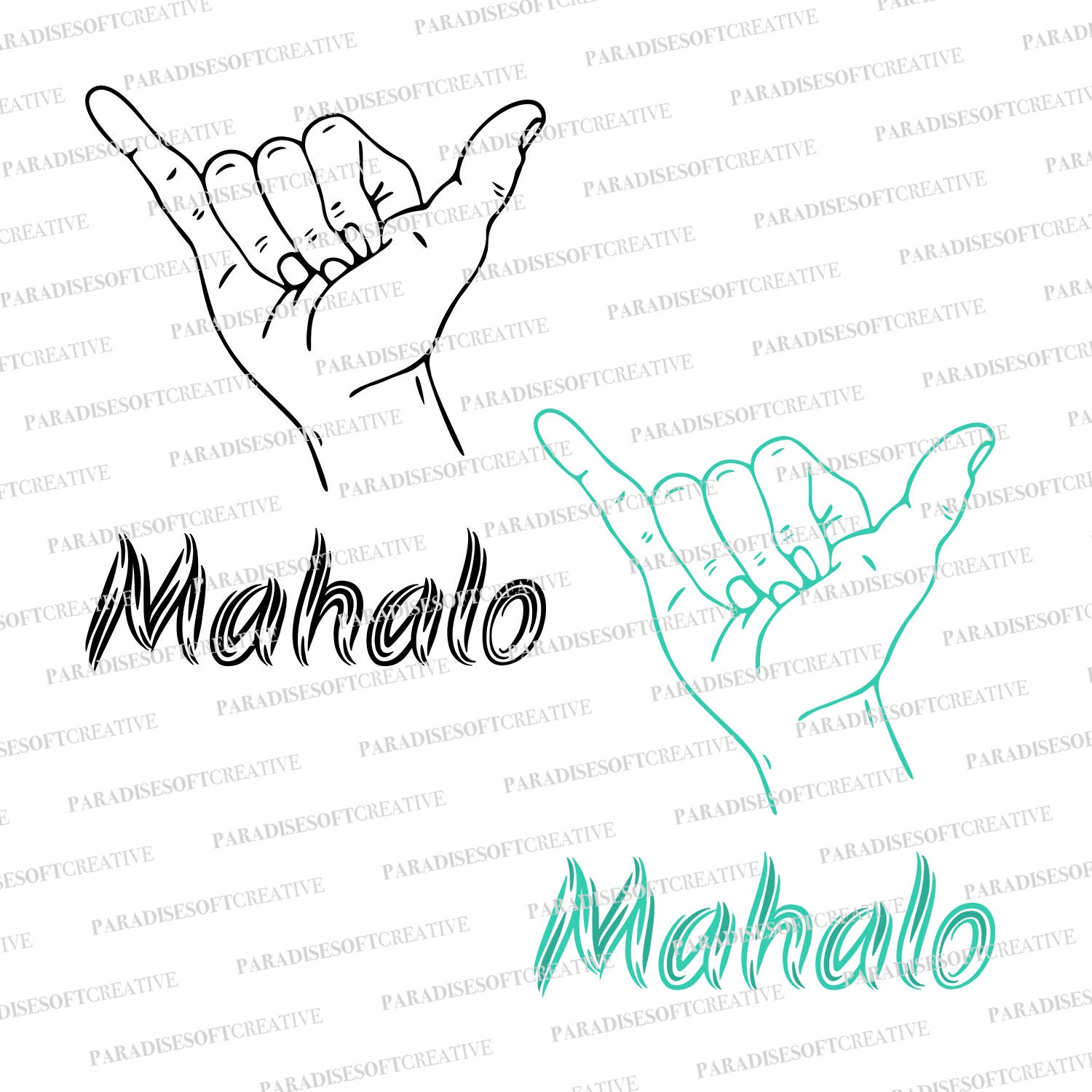 Mahalo Svg, Mahalo Hand Svg, Shaka Sign SVG, Shaka Brah SVG, Hang Loose ...
