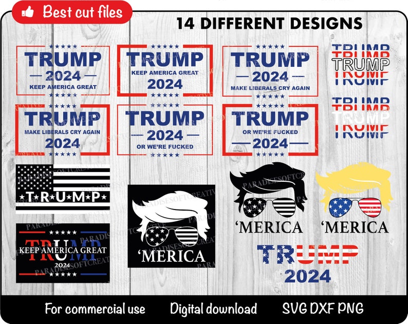 Trump SVG, Trump 2024 DXF, Save America PNG, Make America Great Again ...