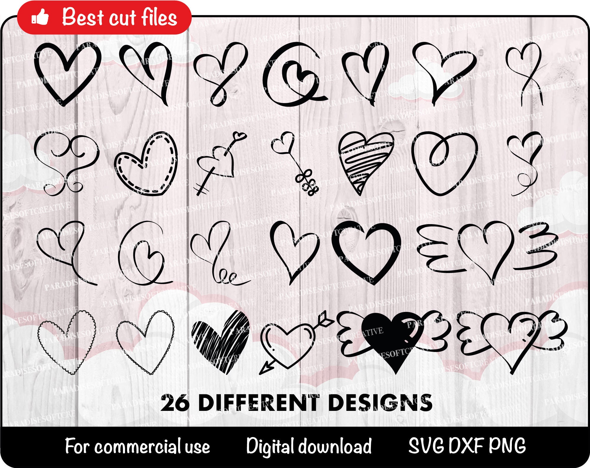 Corazones rojos SVG, Corazones bundle SVG, San Valentín SVG, 14 febrero ...