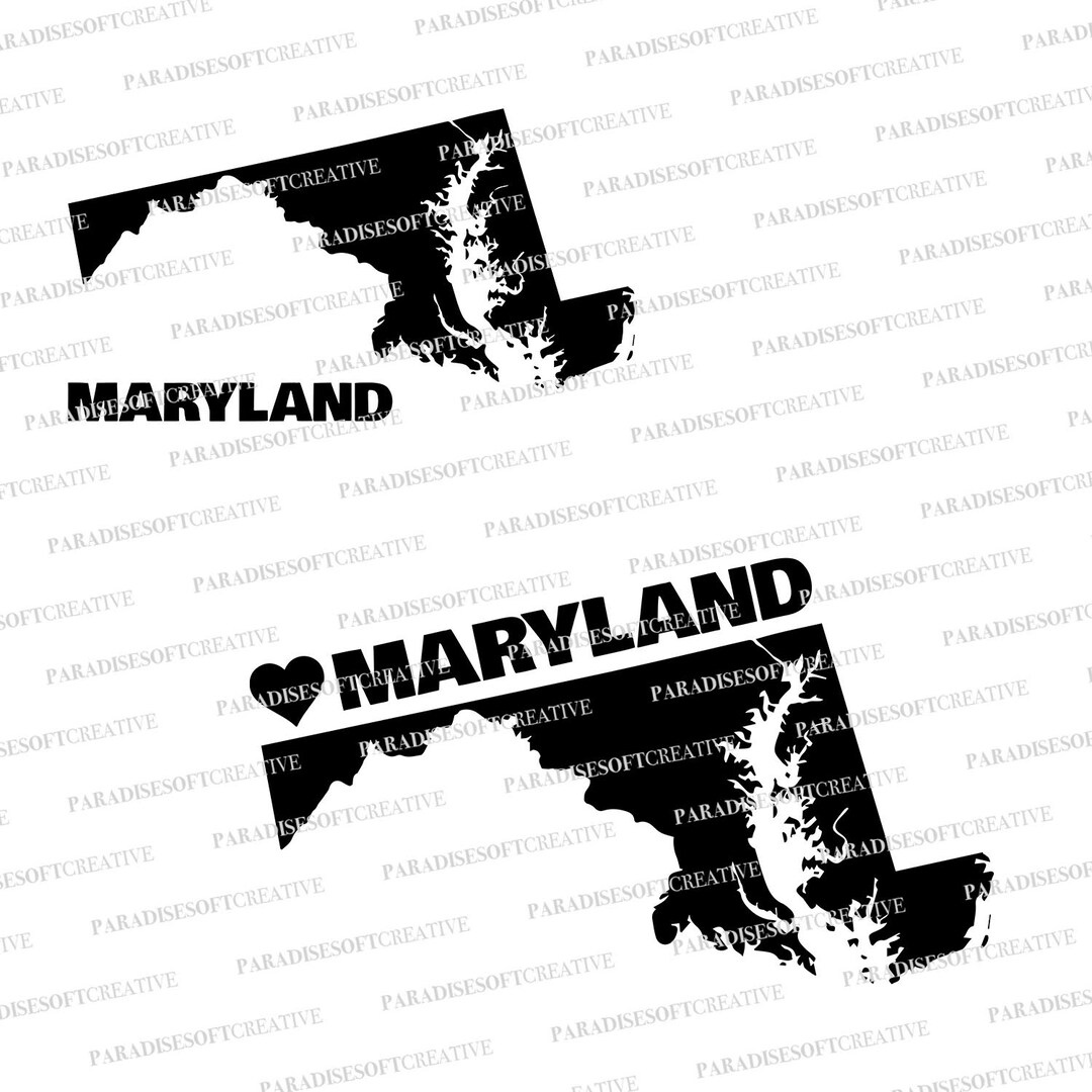 Maryland SVG, Maryland Shape State, Maryland Silhouette, Maryland State ...