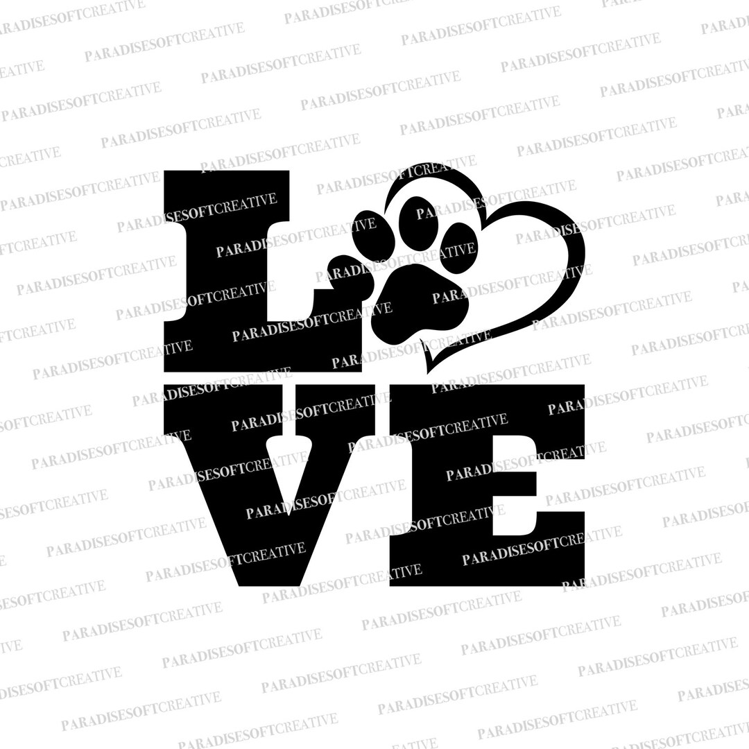 Dog Paw Print SVG, Pet Paw SVG, Dog Love SVG - Cat Paw Print Svg ...