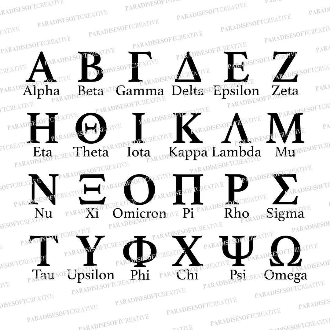 Greek Alphabet SVG, Greek Letters SVG, Fraternity Letters SVG, Sorority Letters Svg, Fraternity ...