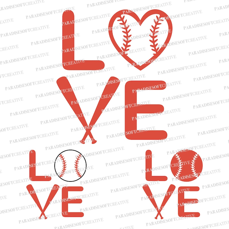 Love Baseball Svg - Etsy