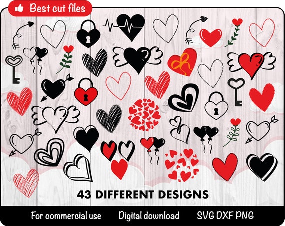 Heart Svg Bundle Heart Svg Hand Drawn Hearts Svg Open Heart - Etsy