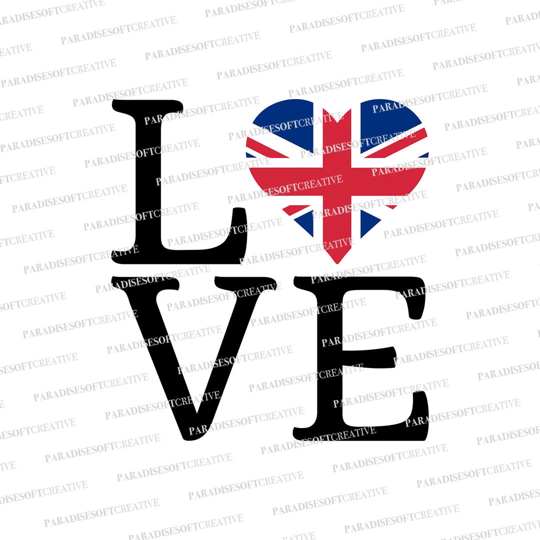 Love UK Svg, Love Union Jack Svg, UK Flag Svg, Love England Svg, Love ...