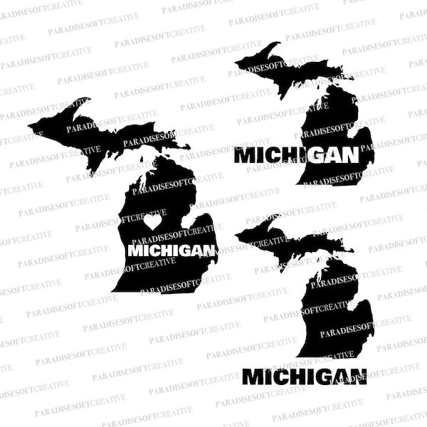 Michigan Silhouette - Etsy