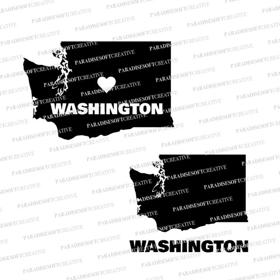 Washington SVG Washington Shape State Washington Silhouette - Etsy