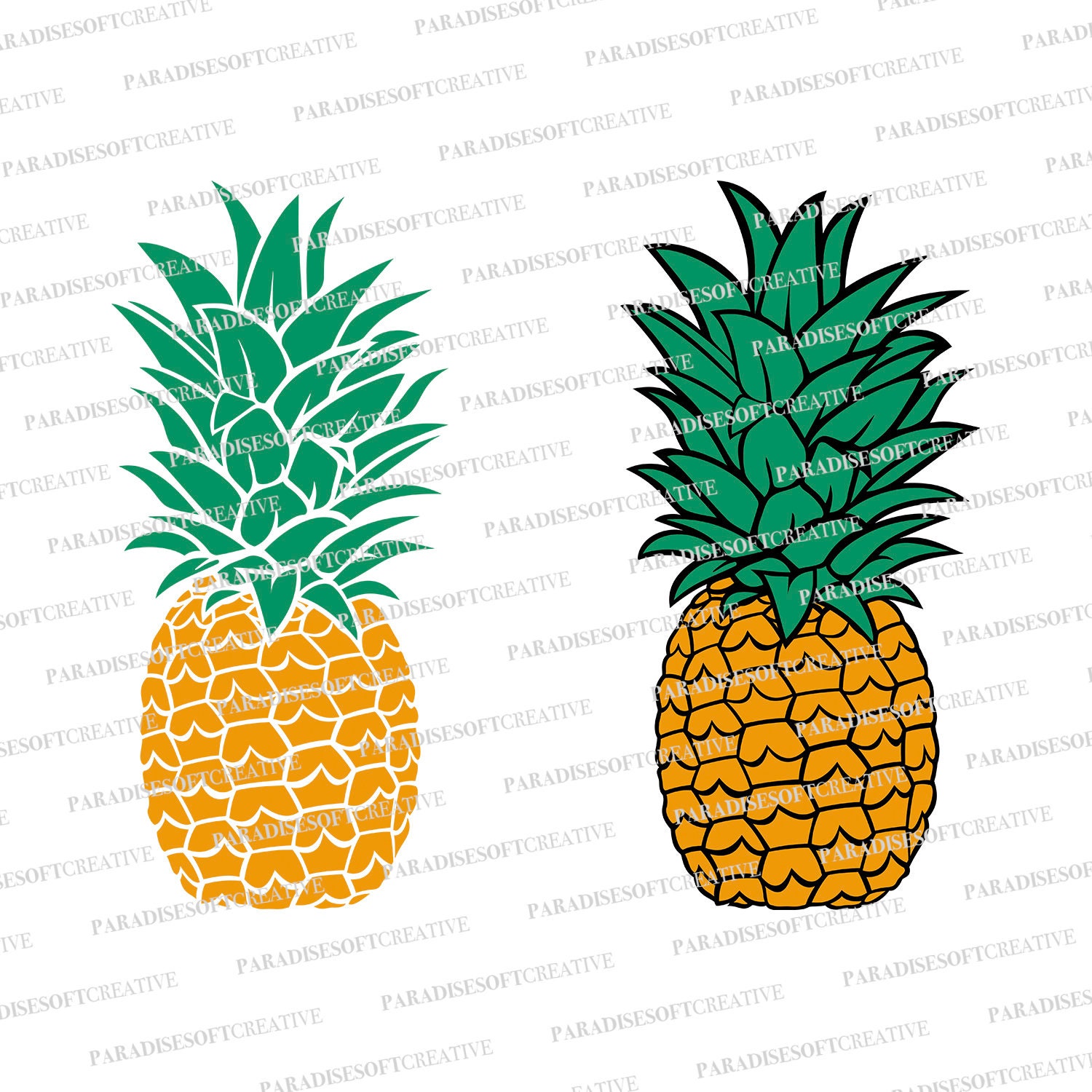 Ananas SVG, tropische ananas SVG, ananas vector, ananas silhouet, zomer ...