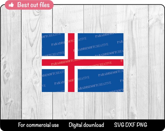 Iceland Flag SVG Flag of Iceland DXF Icelandic Flag PNG | Etsy