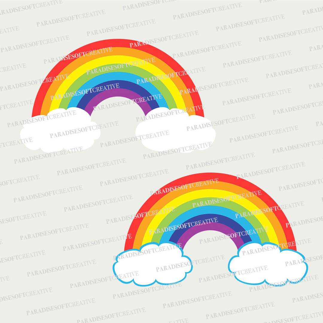 Rainbow SVG, Rainbow Bundle Svg, Rainbow Clipart, Cloud Svg, Clouds Svg ...