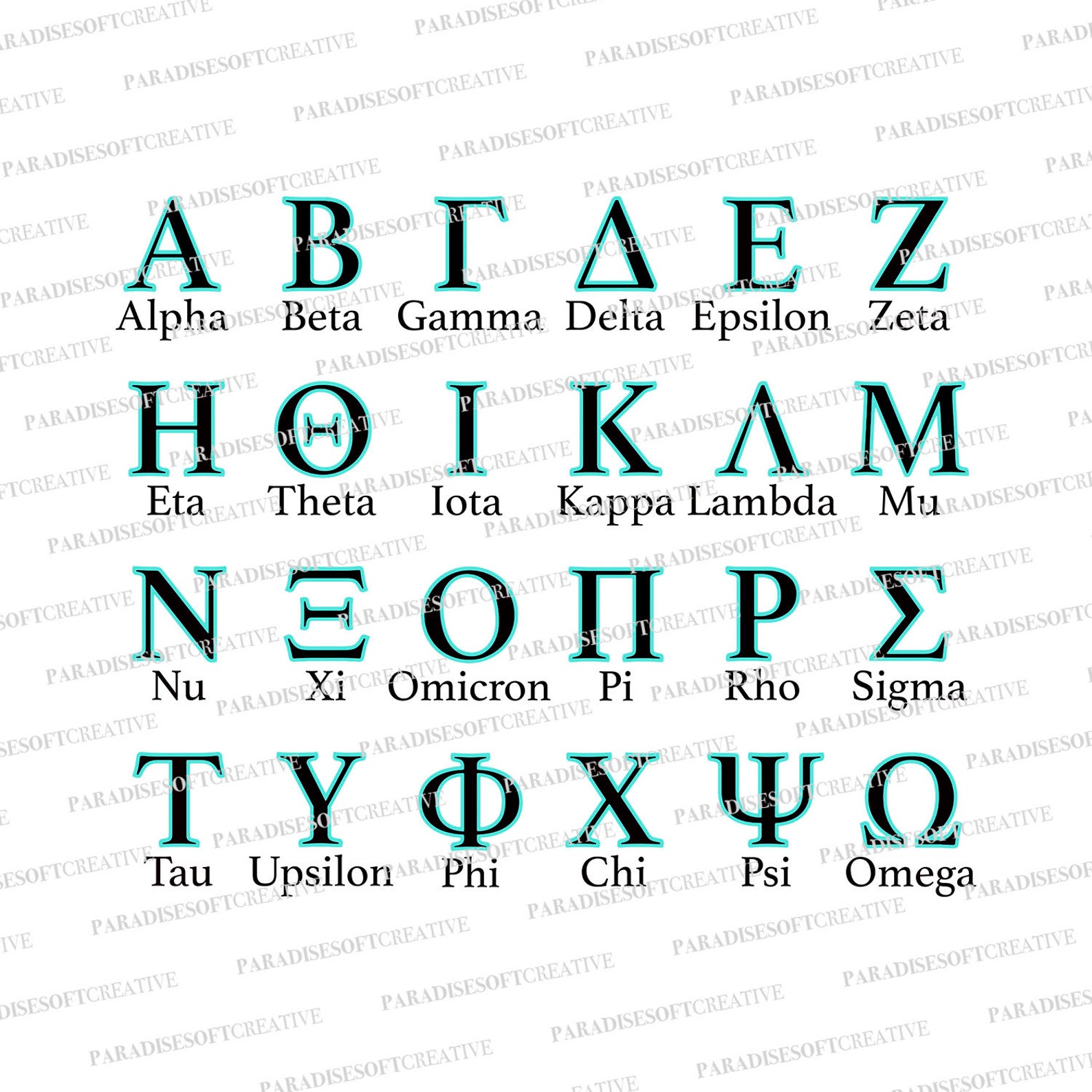 Alfabeto greco 2 livelli SVG, Lettere greche SVG, Lettere Fratellanza ...