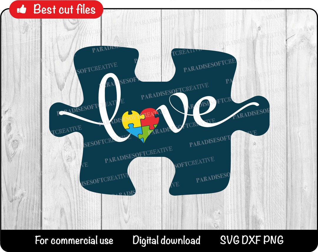 Love Puzzle Piece SVG, Autism SVG, Love Puzzle SVG, Autism Awareness ...