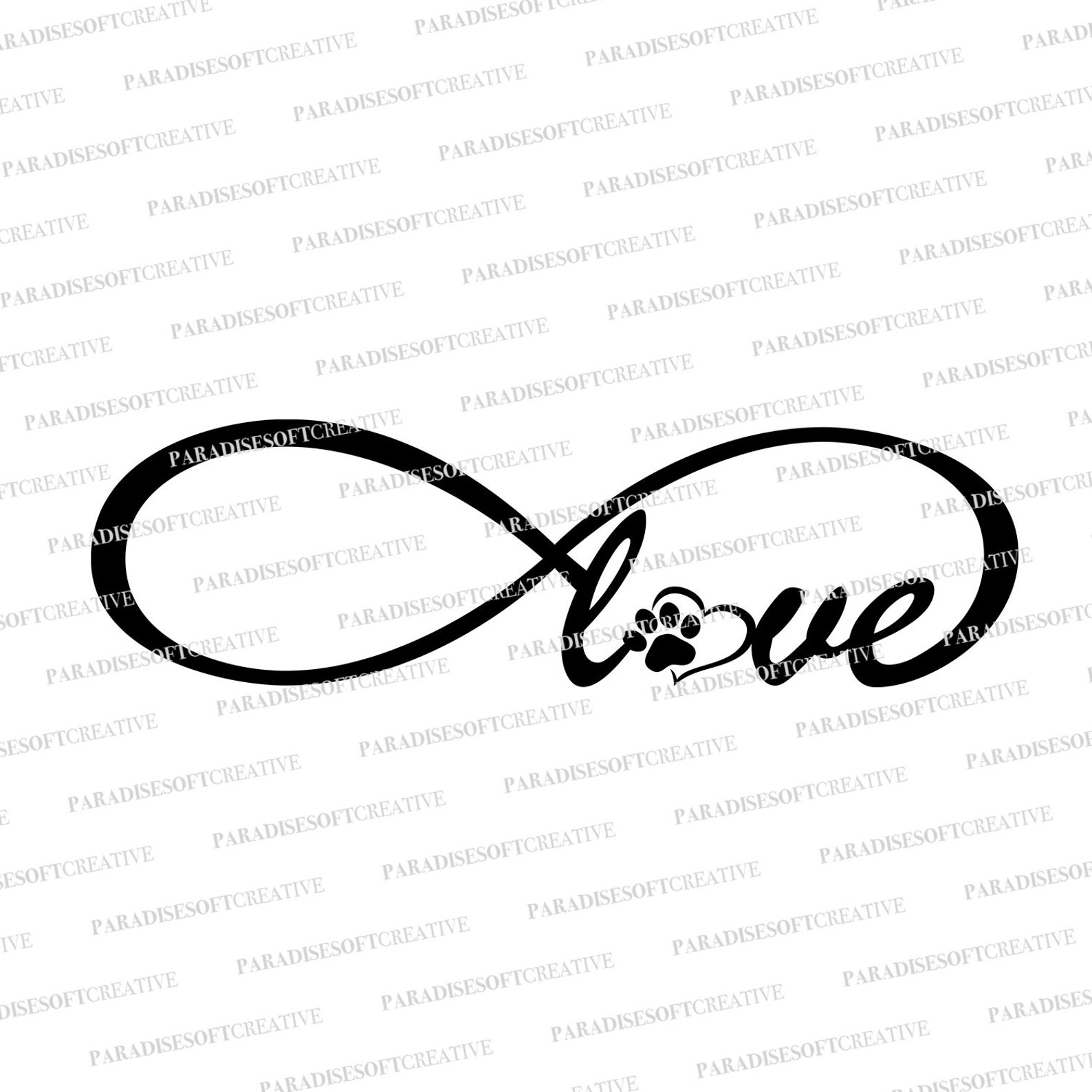 Dog Paw Print SVG, Infinite Dog Love SVG, Pet Paw SVG, Dog Love Svg ...