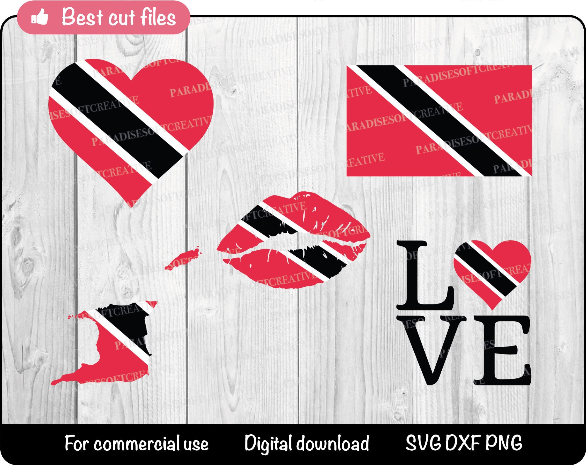 Trinidad Y Tobago Flag SVG, Trinidad Y Tobago Heart Svg, Trinidad Y ...