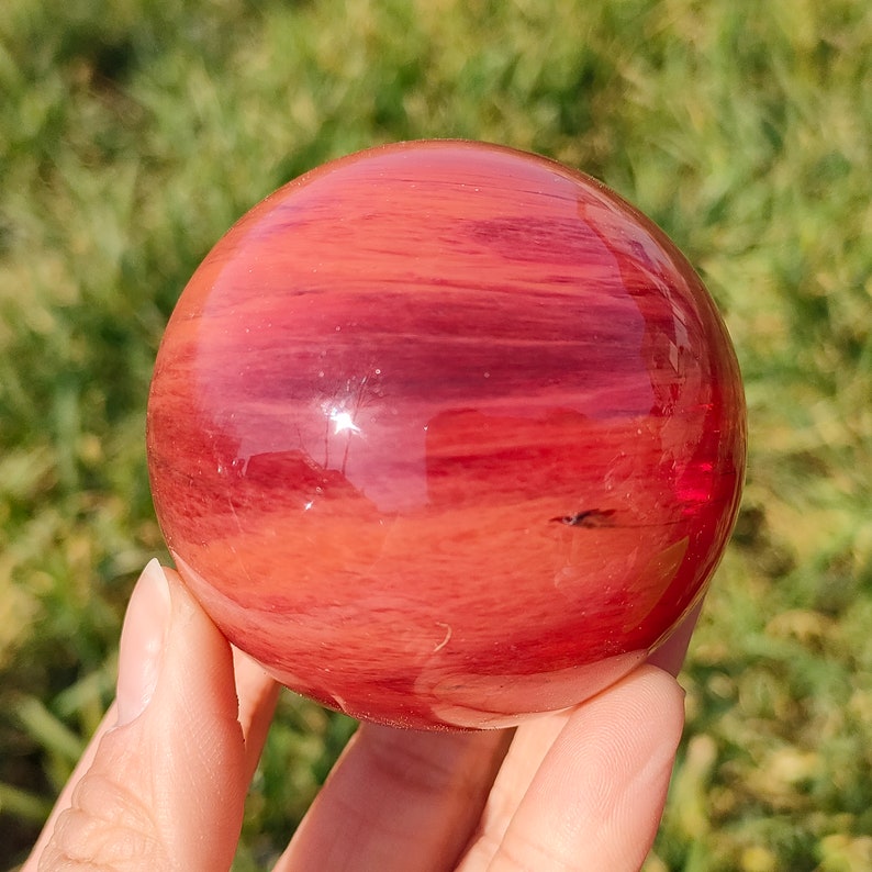1pc Red Melting Stone Ballquartz Crystal Spheremineral - Etsy