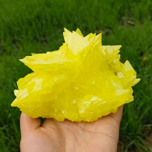350g Native Sulfur Specimens Cluster,yellow Native Sulfur,crystal Vug ...